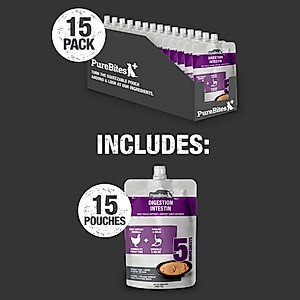 PureBites+ Gut & Digestion Squeezables for Dogs, only 5 Ingredients, case of 15