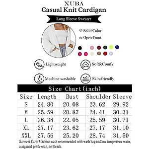 Women's Cardigans Sweater Casual Long Sleeve Soft Pocketed Knitted Open Front Cardigans