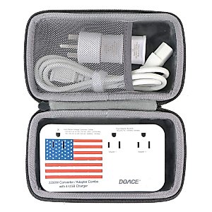 co2CREA Hard Travel Case Replacement for DOACE 2019 Professional 2200W Voltage Converter All-in-One Converter Step Down 220v to 110v Power 10A Dual Adapter International Plug Converters