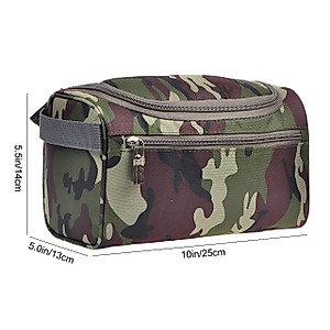 Vercord Mens Toiletry Bag Wash Travel Small Shaving Dop Kit Shower Bathroom Ditty Hygiene Bag Camo Dark Green