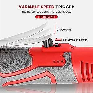 GYZJ 𝟏𝟖𝐕 Extended Cordless Ratchet Wrench 𝟑/𝟖" Electric Wrenches Set 45 ft-lbs 400RPM Power, 𝟐 Battery 2.0Ah Lithium-Ion, 𝟕 Sockets (10/11/12/13/14/15/17mm) And Charger, Variable Speed Trigger