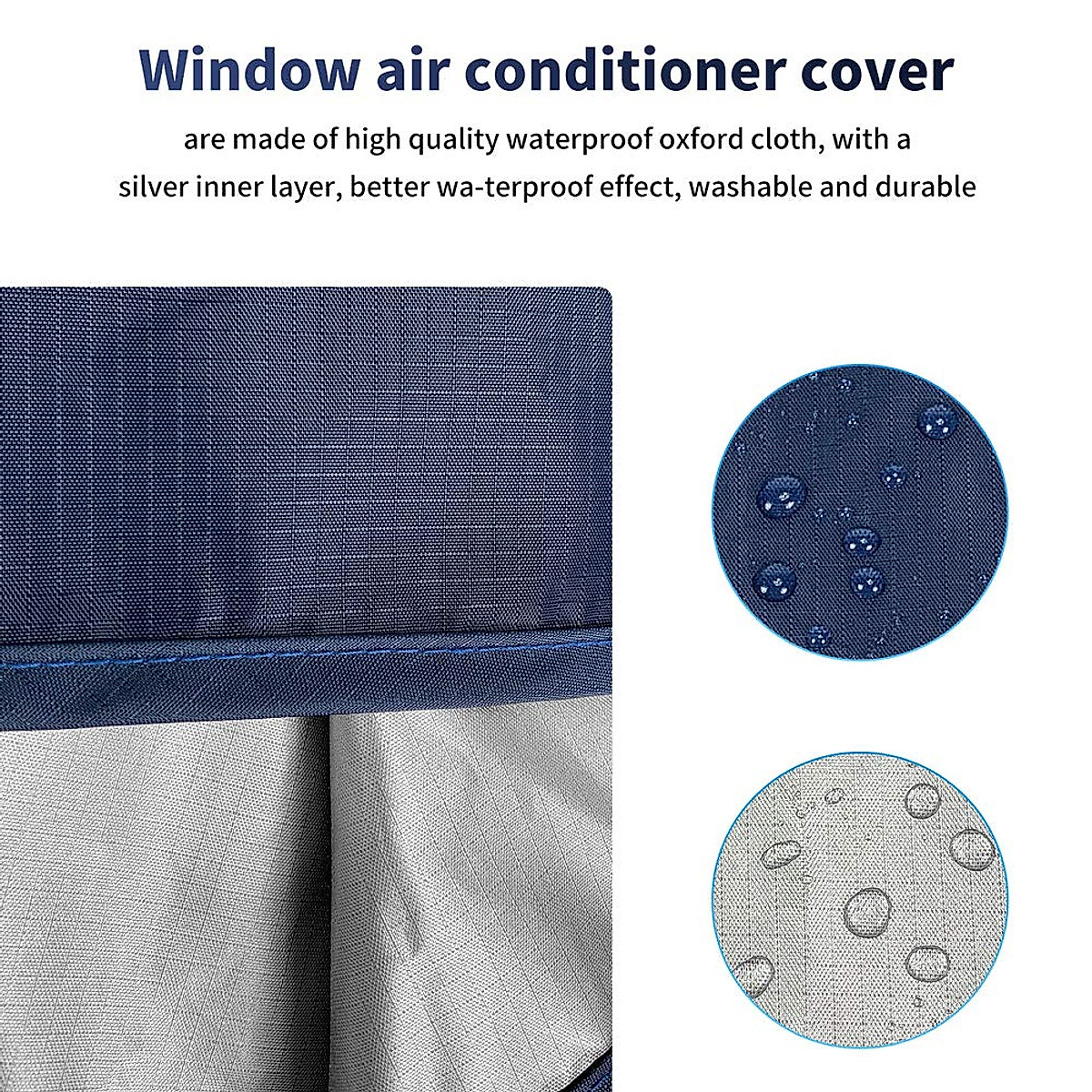 Qualward Window Air Conditioner Cover for Outside Unit, AC Covers for Outdoor Window Small Size - 21.5"W x 16"D x 15"H Inches, Blue