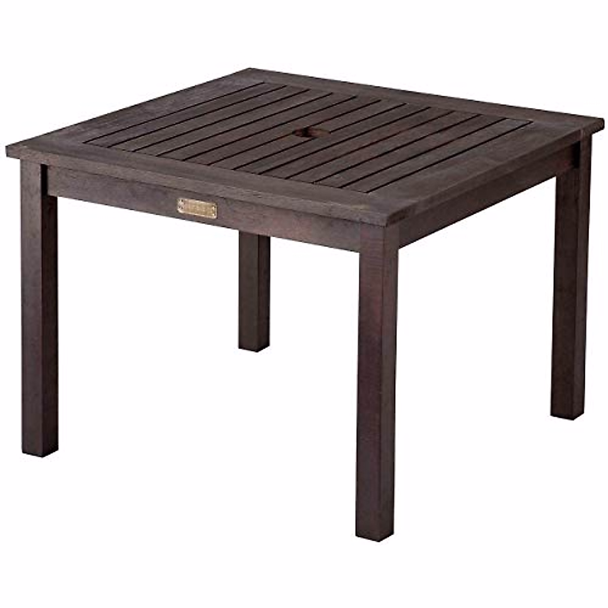 Outdoor Wood Umbrella Side Table End Table Patio Pool Furniture (Espresso)