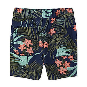 The Children's Place baby boys The Children's Place and Toddler Print Pull on Jogger Casual Shorts, Tidal, 4T US