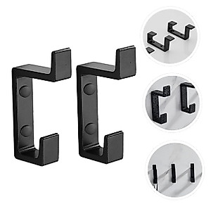 DOITOOL 6 pcs Household for Robe Shelves Heavy Hanger Hook Home Clo Coats Towel Hat Double Modern Key Stylish Bedroom Useful Durable Black Mounted Bathroom Entryway Rack Storage Coat