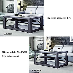 Outdoor Garden Heater Heater Coffee Table, Rectangular Ceramic Heater Coffee Table with Slate Top, Liftable Electric Heater Table with Thermostat, Timer and Remote Control Patio He