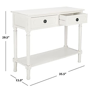 Safavieh Home Collection Allura Distressed White 2-Drawer Bottom Shelf Console Table