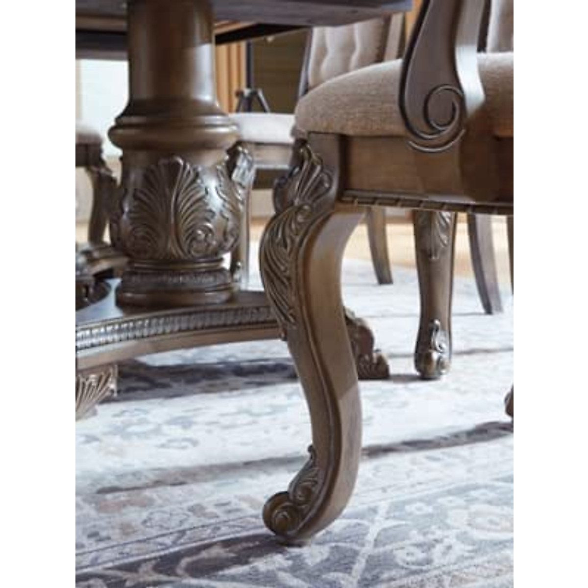 Signature Design by Ashley Charmond Antique Dining Room Chair, 2 Count, Brown