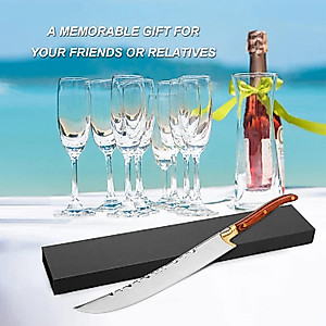 XuSha Champagne Saber Champagne Sword Wine Knife Bottle Opener Wood Handle with Gift Box (Red handle + Gift Box)