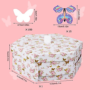 Auidy_6TXD Butterfly Explosion Gift Box, Flying Butterfly Surprise Gift Box 5.7x5.7x5.5 inches, DIY Exploding Surprise Flying Butterfly Gift Box for Gift, Birthday, Wedding, Party, Anniversary