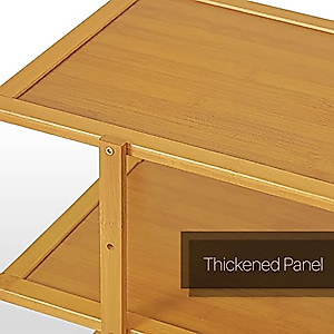 MoNiBloom Bamboo 4 Tier Shoe Rack Vertical Shoe Storage Sheld Stand Space Saving Shoe Organizer for 11-15 Pairs Small Spaces Corner Bedroom Living Room, Brown