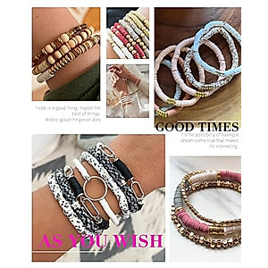 Paodey Bracelet Making Kit, 10,000 Pcs Polymer Clay Beads, 48 Colors Flat Round Beads Jewelry Making Kit Heshi Disc Letter Beads Crafts Gift for Adults (3Boxes)