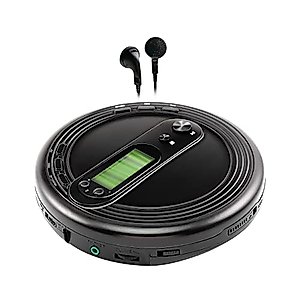 Coby Portable CD Player with Skip Protection- Lightweight and Shockproof Music Disc Player with FM Radio and Pro-Quality Earbuds | Perfect for Home Car and Travel,Black