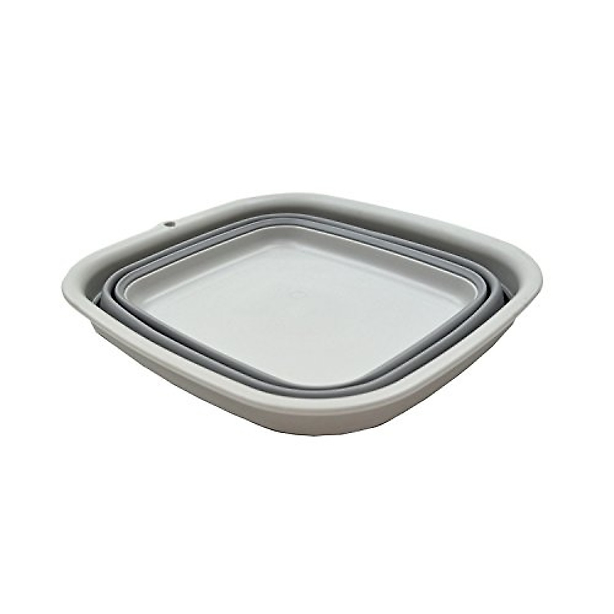 SAMMART 7.7L (2 Gallon) Collapsible Tub - Foldable Dish Tub - Portable Washing Basin - Space Saving Plastic Washtub (Grey, S)