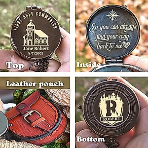 Personalized Engraved Compass. Handmade Brass Compass for Men's & Women's, Husband Gifts, Fathers Day, Anniversary, Wedding Gift for Him, Fiance Gift