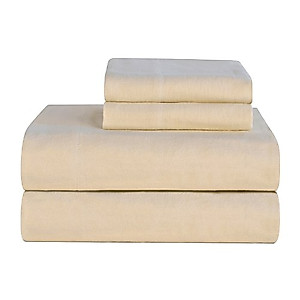 Celeste Home Ultra Soft Flannel Sheet Set with Pillowcase, Queen, Cloud Cream