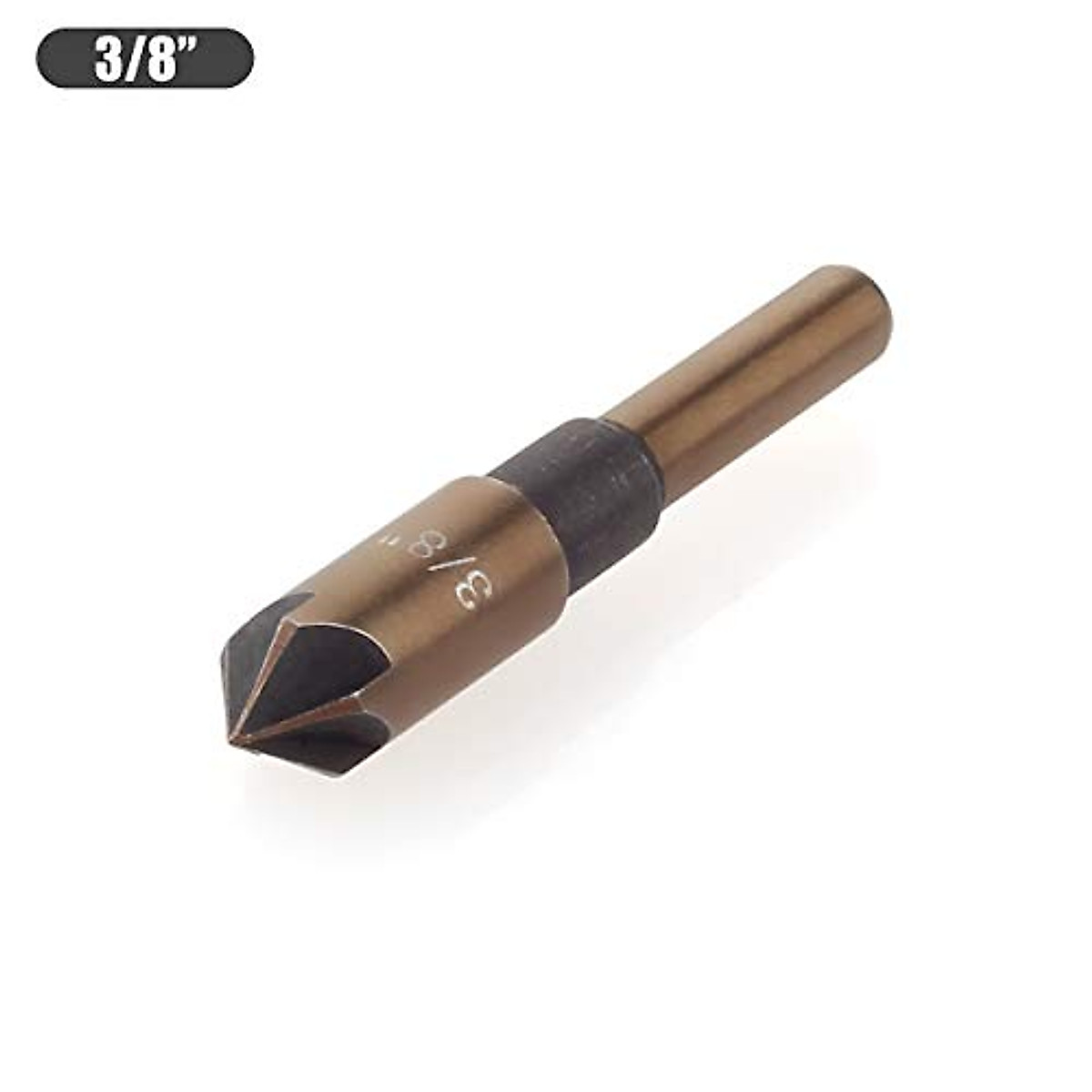 5pcs Metal Countersink Drill Bit Set for Wood, Metal, Steel, Mill Drill Bit Set Size is 1/4” 3/8” 1/2” 5/8” 3/4”with High Speed Steel, 82 Degree, 5 Flute, 6mm Round Shank, Carrying Case