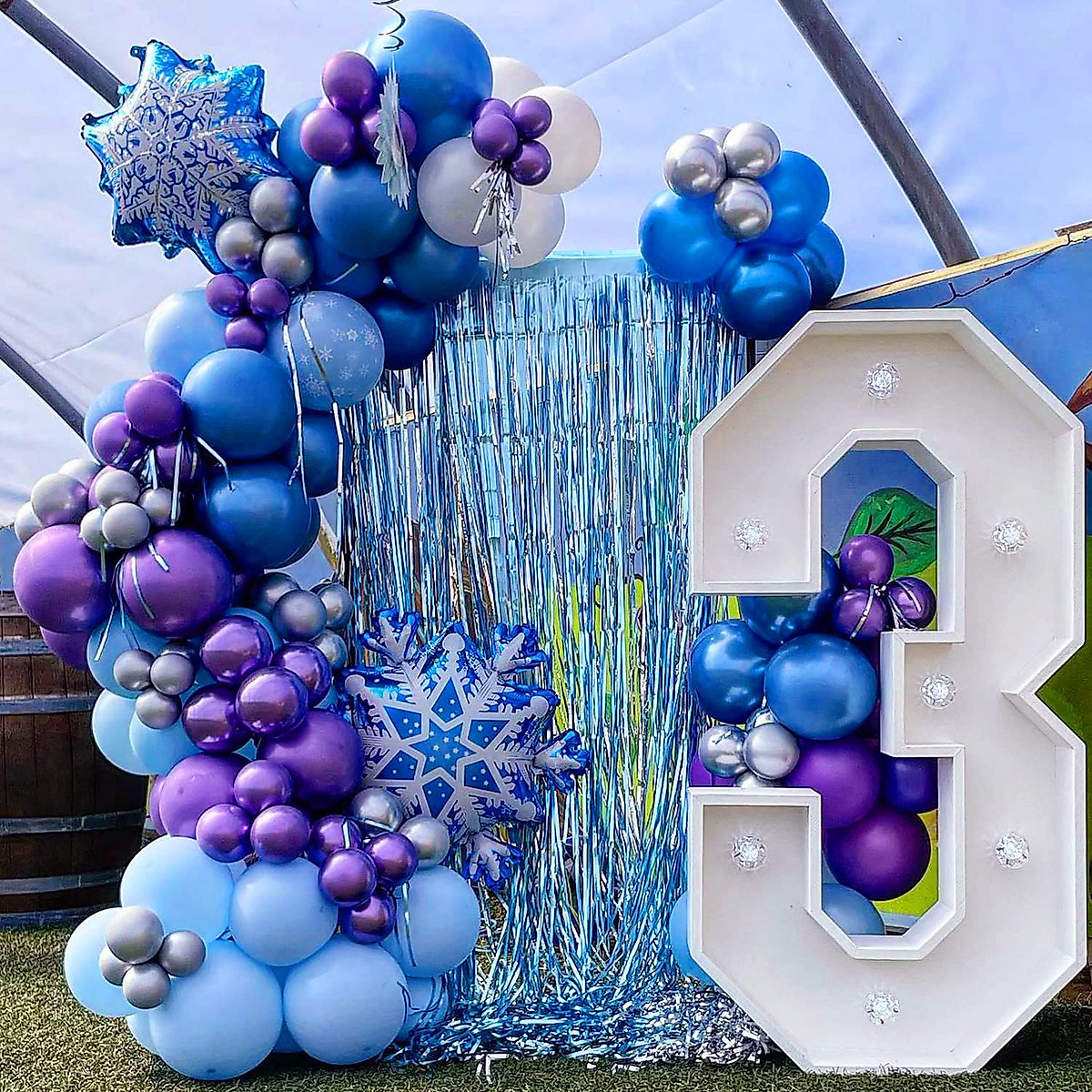 Blue Metallic Balloons Garland Kit 130 Pcs Chrome Balloons Different Sizes 18/12/10/5 Inch Confetti Balloons Blue Party Balloon for Boys Baby Shower Christening Birthday Graduation Christmas