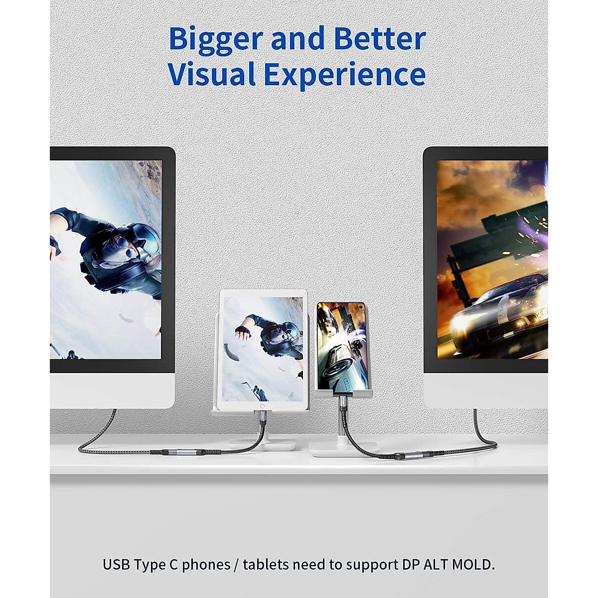 JSAUX USB Type C to Mini DisplayPort Adapter 4K@60Hz, C to Mini Display Port Dongle Cable, Compatible with MacBook Pro 2019 2018, Dell XPS, Samsung Galaxy S21 S20 Plus-Grey