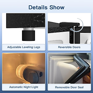 BANGSON Small Refrigerator with Freezer, 4.0 Cu.Ft, Small Fridge with Freezer, 2 Door, with Bottom Freezer, Refrigerator for Apartment Bedroom Dorm and Office, Black