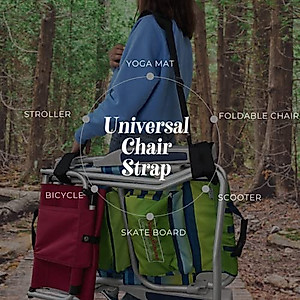 NGIL Black 2 Pack Adjustable Beach Chair Carry Strap Universal Folding Chair Carry Strap for Camping,Picnic and Outdoor