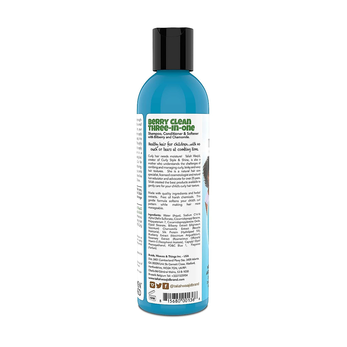 Taliah Waajid Kinky Wavy Natural Clean Three in One, Berry, 8 Ounce