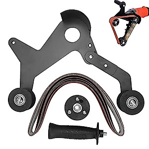 BaiNuo Belt Sander Attachment Grinder - Pipe Tube Polisher Belt Sander Grinding Machine Converter, for Metal Rust Removal Burnishing Finishing Stainless Steel (20-40mm Belt)