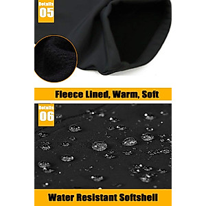 MAGCOMSEN Hiking Pants Mens Waterproof Pants for Men Softshell Winter Pants for Men Ski Pants Snowboard Pants for Men Lt Grey