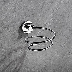YUESIMATE Hair Dryer Holder Wall Mounted Bathroom or Bedroom Hairdryer Hanging Rack Hair Dryer Organizer Blower Dryer Organizer Universal Size,Chrome