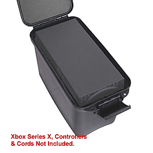 Case Club Compact Hard Case - Fits Xbox Series X, Two Controllers, & Cords - Impact Resistant - Lockable - Laser Cut Foam - Made in USA (Xbox Series X)