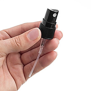 Black Misting Spray Top for 5, 10, and 15 ml Amber Glass Vials (Pack of 6)