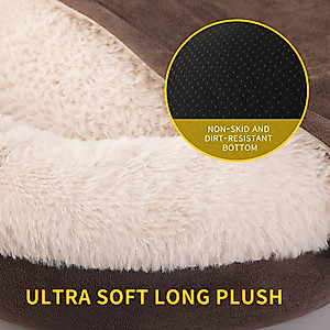 FANTSYPET Dog Bed & Cat Beds, Warming Soft Dog Beds with Blanket Attached, Dog Bed for Small and Medium Dogs, Cozy Donut Dog Bed Plush Hooded Calming Cuddler, Calming Cave Dog Bed, Camel, (23 x 23 in)