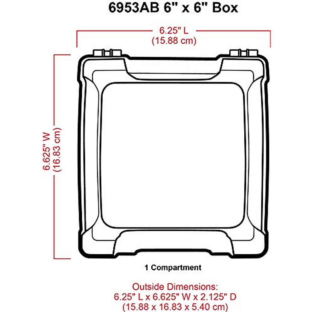 ArtBin 6953AB ClearView 6" x 6" Box Art & Craft Organizer, [1] Plastic Storage Case, Clear