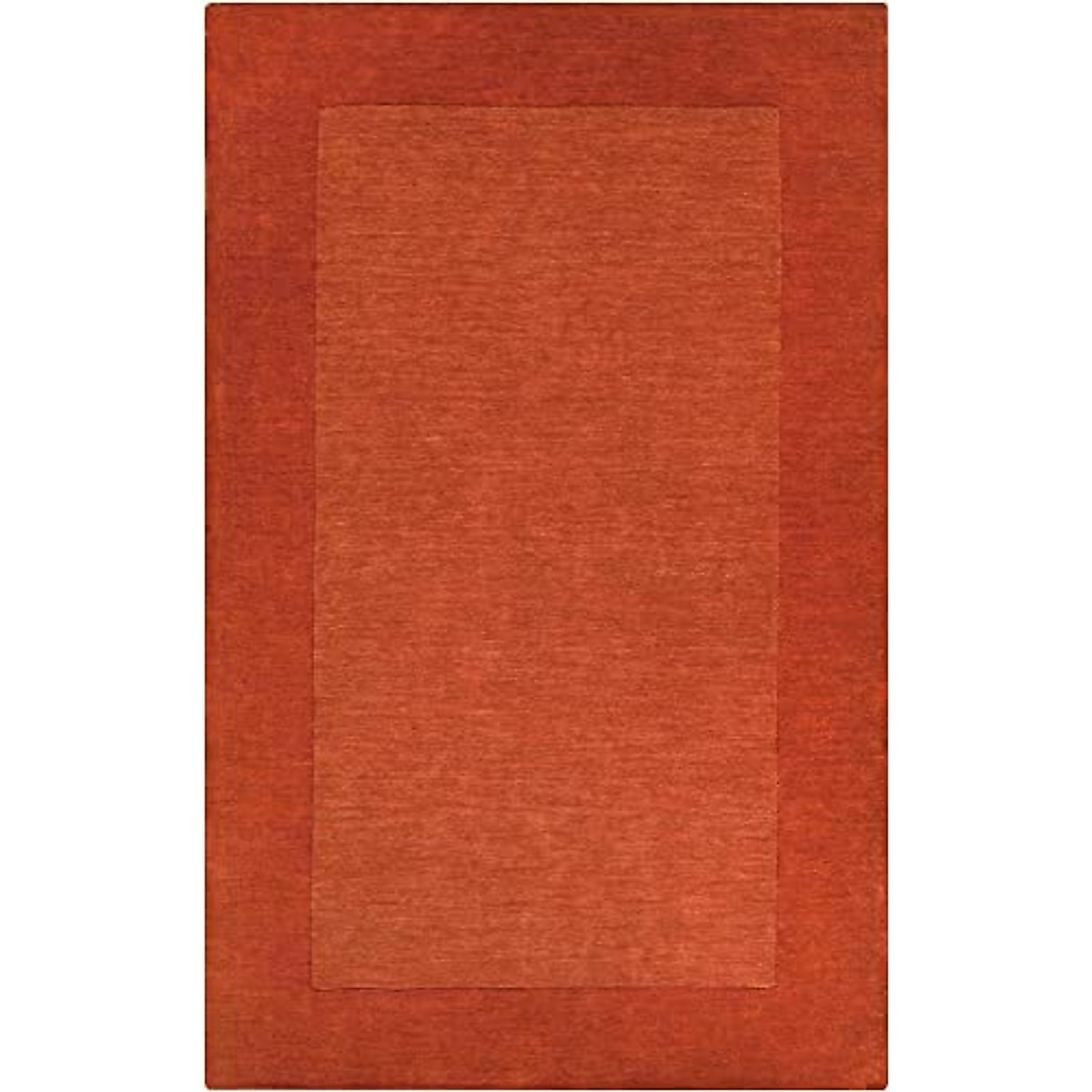 Mark&Day Area Rugs, 3x5 Reims Solid and Border Burnt Orange Area Rug Orange Carpet for Living Room, Bedroom or Kitchen (3'3" x 5'3")
