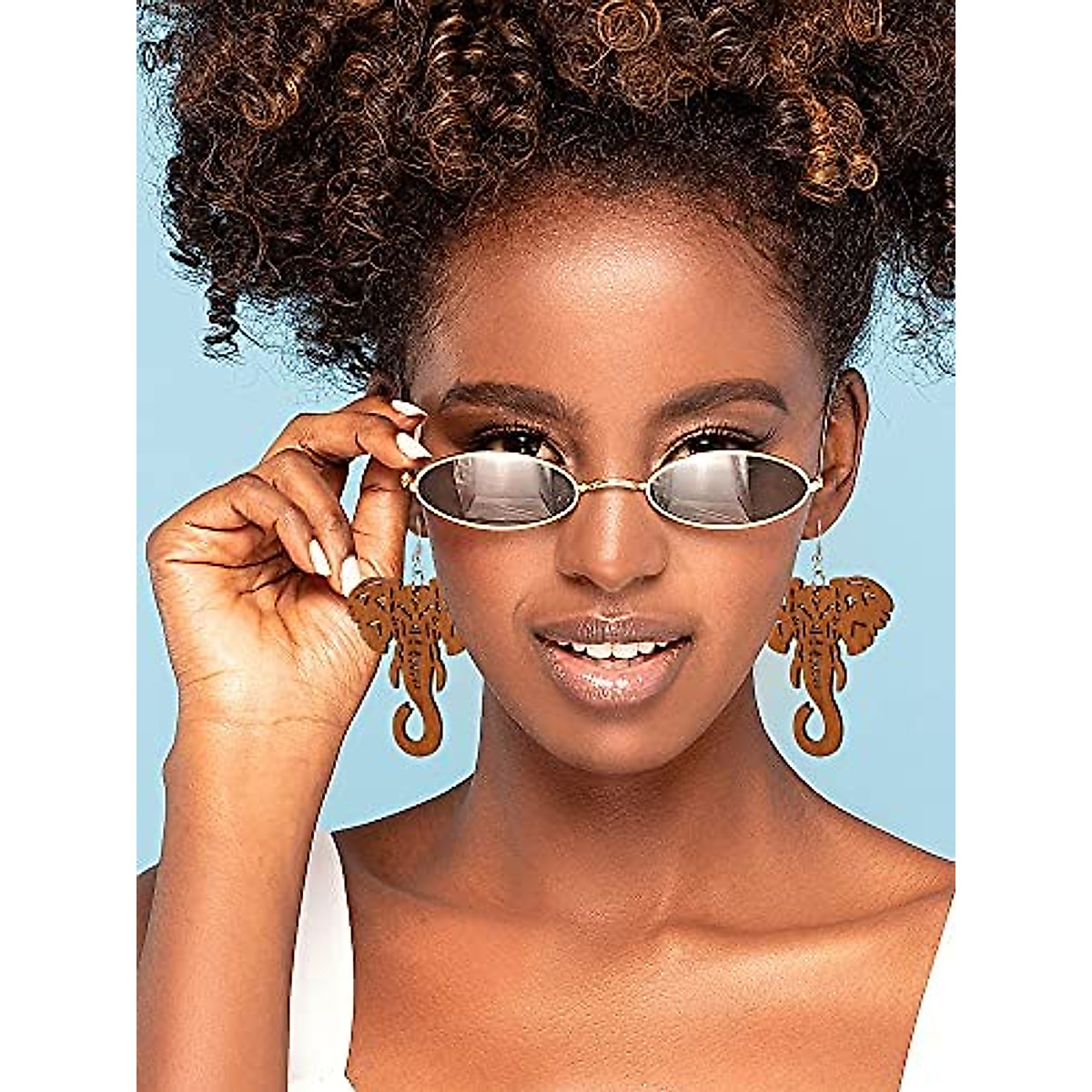 12 Pairs African Wooden Earrings for Women Bohemian Wood Earrings Bulk Ethnic Dangle Drop Earrings Boho African Earrings(Stylish Style)