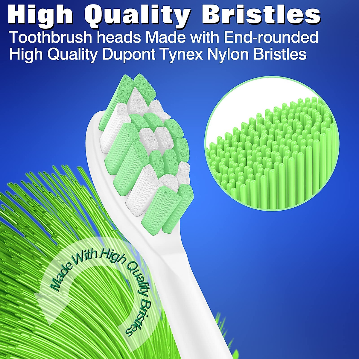 Jiuzhoudeal Toothbrush Replacement Heads for Philips Sonicare DiamondClean ProtectiveClean 4100 5100 6100 C2 G2 Electric Toothbrush Brush Heads White, 10 Pack