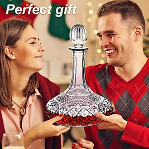 Paysky 50oz Wine Decanter Crystal Bottle for Wine with Stopper- Top Red Wine Decanter Carafe Bottle with Luxury Box .Elegant Gift for Men/Women