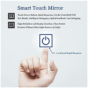 Wooden Bathroom Medicine Cabinet with LED Light & Defogger, Bathroom Storage Cabinet with HD Frameless Mirror, Over Toilet Bathroom Mirror Cabinet, with Mounting Kits (Size : 90cm-Black)