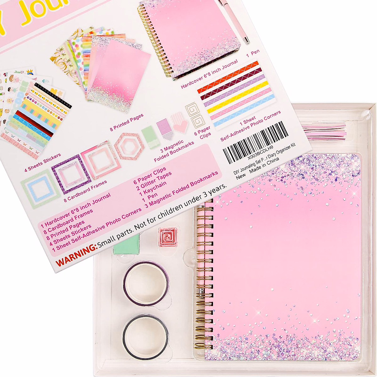 ceiba tree DIY Journal Kit Arts & Crafts Gifts for Teen Girls Ages 8-14 Journaling Scrapbooking Diary Supplies Scrapbook Kit Birthday Gift Ideas for 8, 9 Year Old Girls Kids Teens