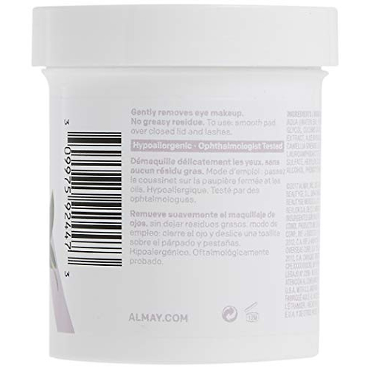 Almay Oil Free Gentle Eye Makeup Remover Pads , Oil Free Micellar, Hypoallergenic, Cruelty Free, Fragrance Free, Ophthalmologist Tested, 80 Pads ( Packaging May Vary )