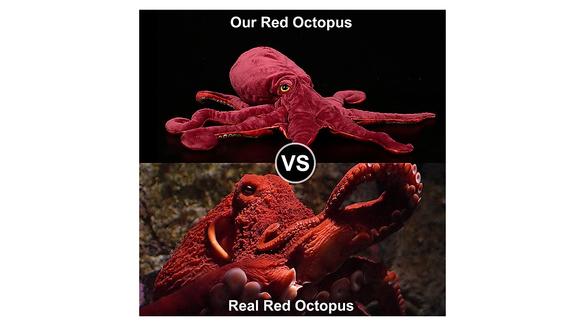 Realistic Red Octopus Plush Toy - Soft Marine Animal for Kids & Collectors