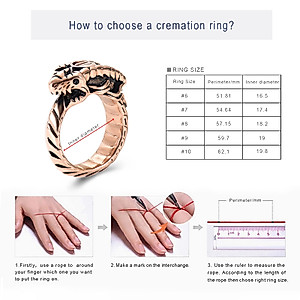 Ouroboros Cremation Urn Ring for Ashes Memorial Cremation Jewelry for Loved One Ashes Holder Keepsake Ring for Men Women(Rose Gold 6)