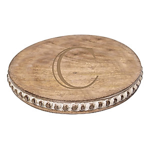 Mary Square Marbled White Gold Edge 10 inch Mango Wood Round Cheese Board