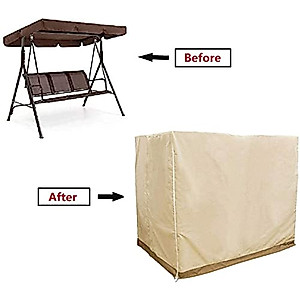 Swing Cover 3 Seater Outdoor Swing Covers for Outdoor Furniture Patio Swing Cover Durable Hammock Outdoor Swing Glider Cover 87x49x67 inches All Weather Protection (Green)