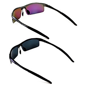 ANDOILT Mens Sports Polarized Sunglasses UV Protection Sunglasses for Men Fishing Driving Grey Frame Green Lens Black Frame Grey Lens