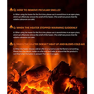 COSYAIREY Space Heater Fireplace, Energy Efficient Space Heater Dynamic Flame Effect, 30% Energy Saving,1s Fast Heating Electric Space Heaters for Indoor Use, Electric Space Heater Tip-Over Protection