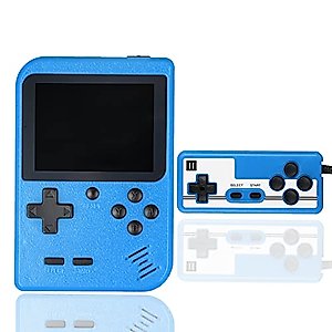 Anyando Handheld Game Console, Portable Retro Video Game Console with 500 Classical FC Games, 3.0-Inches Color Screen, 1020mAh Rechargeable Battery Support for Connecting TV and Two Players(Blue)