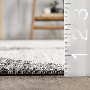 nuLOOM Gianna Contemporary Geometric Checker Tile Area Rug, 4x6, Grey