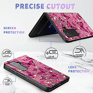 RYUITHDJP for Microsoft Surface Duo 2 Case 8.3" Butterflies Girl Design for Microsoft Surface Duo 2 Phone Case Stylish Shockproof Cover