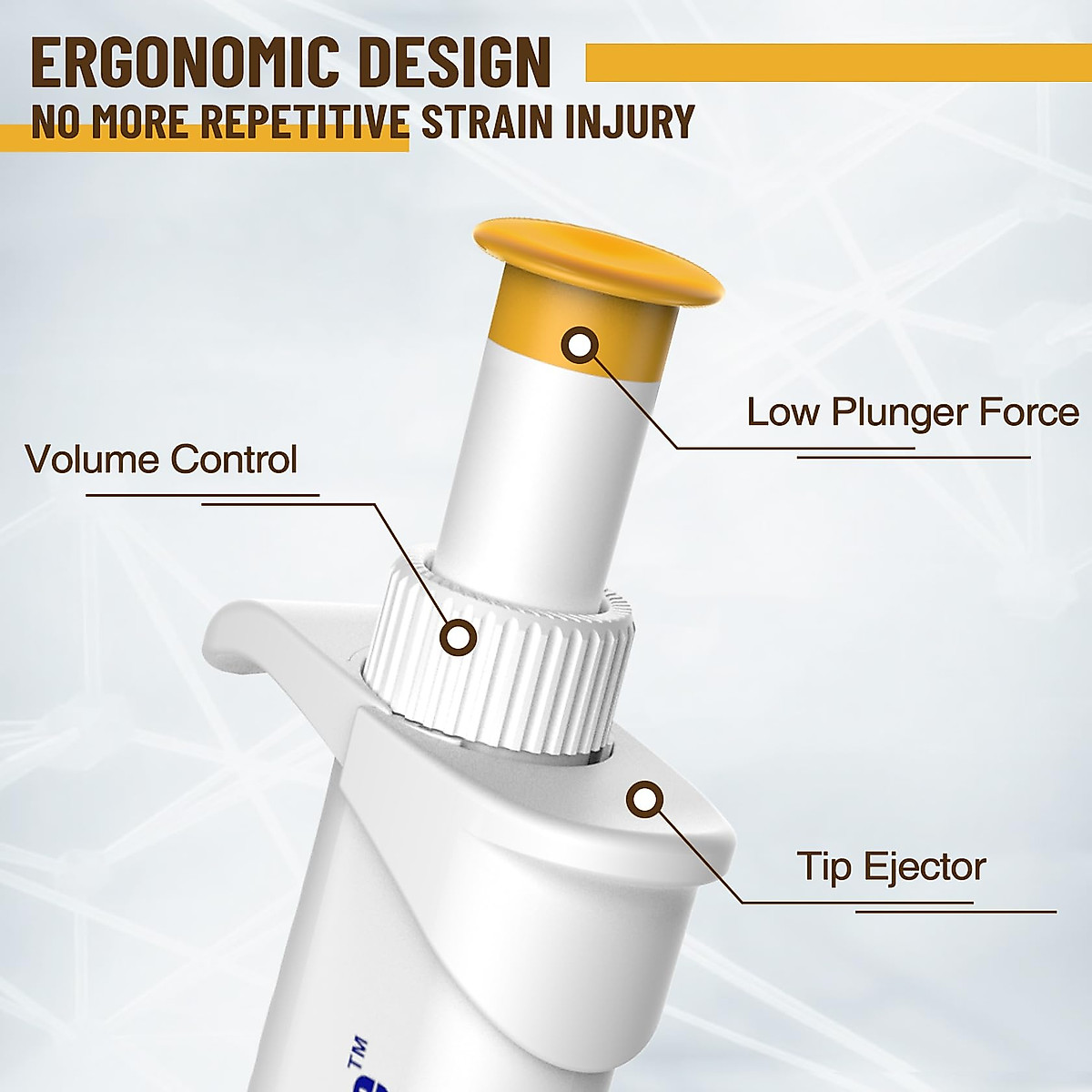 4E's USA Pipette - 0.1-2.0μl Micropipette, Adjustable Volume Pipette with Autoclavable Lower Portion, Universal Tip Cone Single Channel Pipettes, Laboratory ISO 8655 Calibrated Pipettor